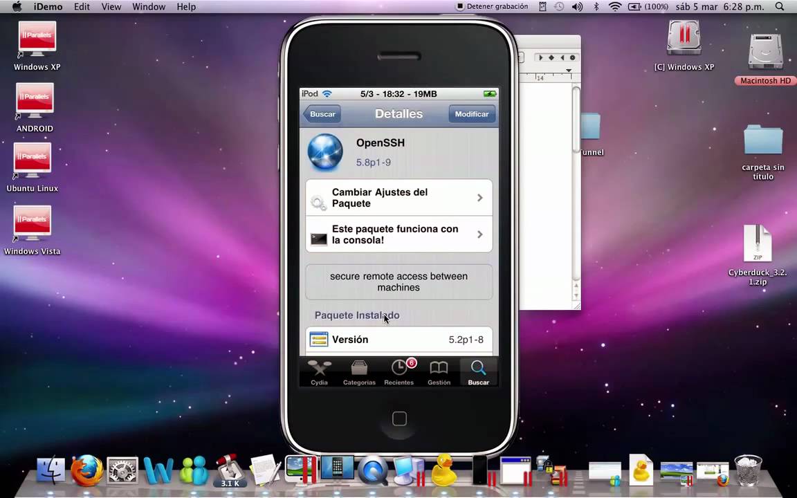 conectar ipod touch y iphone en ssh, en mac y windows - YouTube