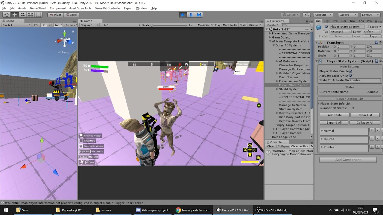 Game Kit Controller (GKC) Tutorial: AI starting in Zombie mode directly ...