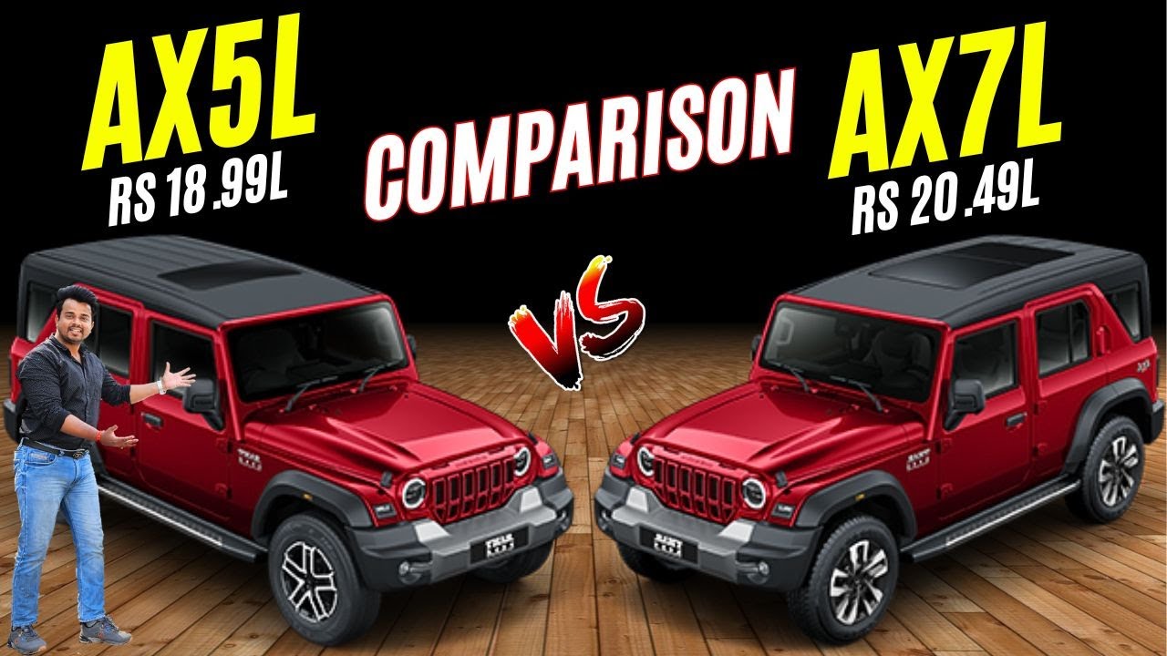 Mahindra THAR ROXX AX5L vs AX7L Model Comparison ️THAR 5 DOOR AX5L vs ...