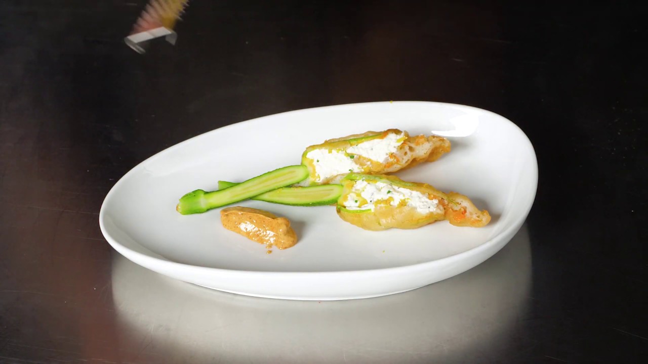 Pancake battered squash blossom- BRUNCH SO HARD - YouTube