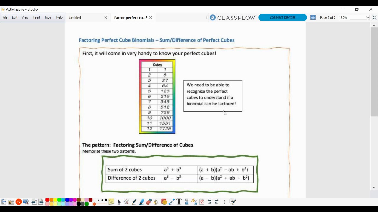 Factor Perfect Cube Binomials - YouTube