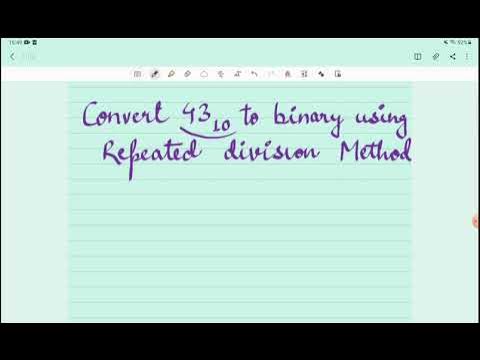 Decimal to Binary Conversion using Repeated division Method - YouTube