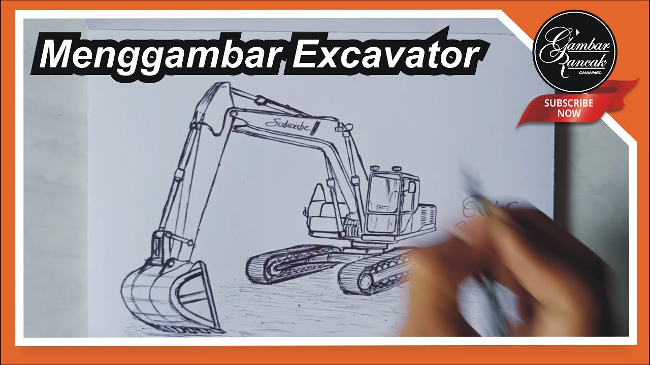 Menggambar Excavator | How To Draw Excavator - YouTube
