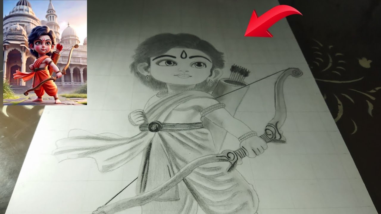 ram Lala drawing😍 🚩|#ramlala #drawing#tranding #artwork - YouTube