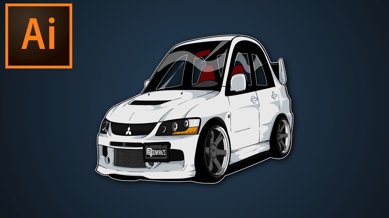 Mini car Cartoon car Speed Art - Adobe Illustrator - YouTube