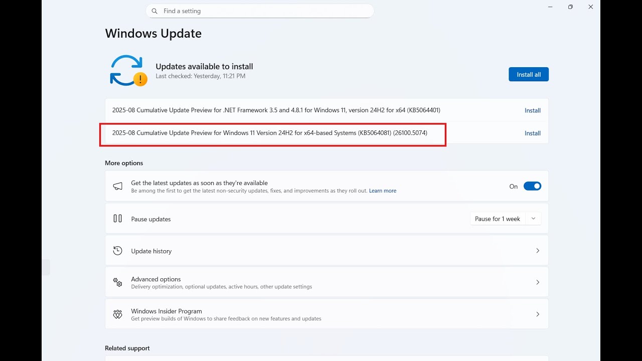 How to fix update KB5064081 failed to install in Windows 11 24H2 - YouTube