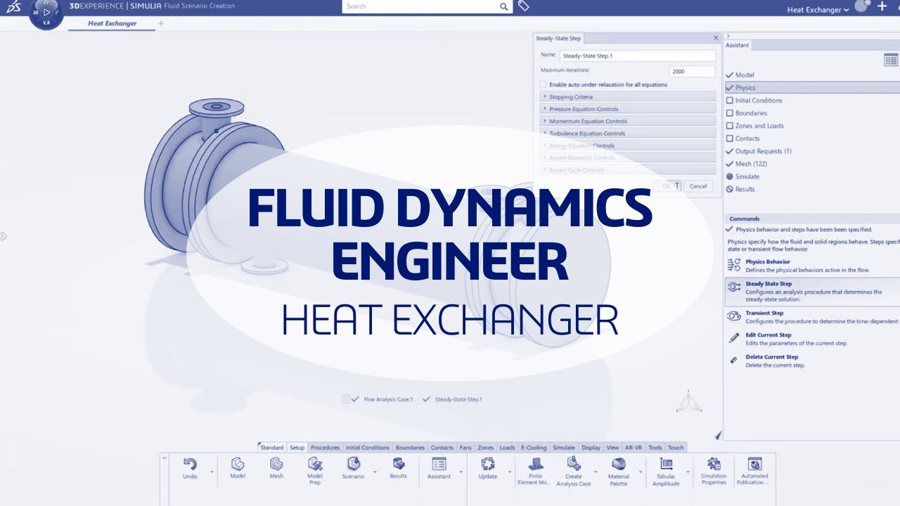 Fluid Dynamics Engineer role (FMK) on the 3DEXPERIENCE platform: Heat Exchanger example - YouTube