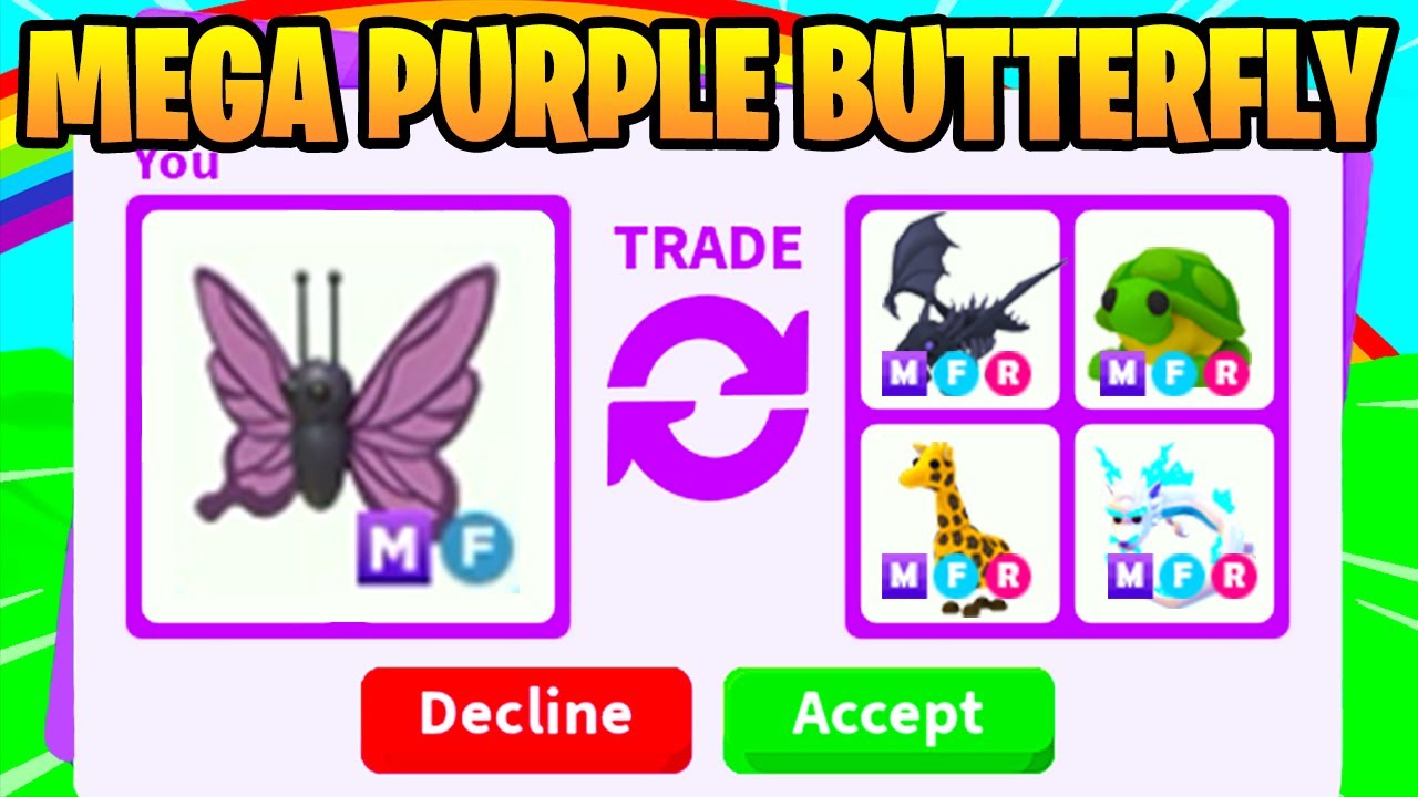 What People Trade for MEGA PURPLE BUTTERFLY in Adopt Me - YouTube