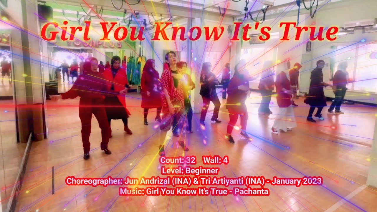 Girl You Know Its True Line Dance Beginner Jun Andrizal And Tri