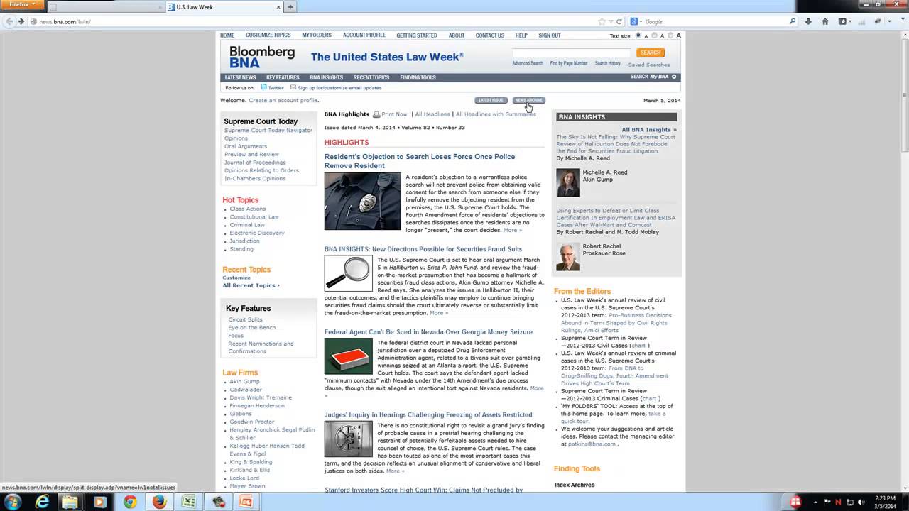 Circuit Splits In Bloomberg BNA (March 2014) - YouTube