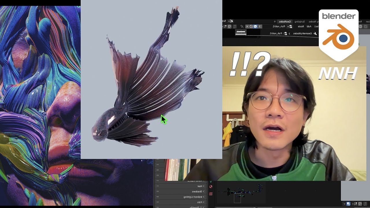 Fighting Fish ( Betta ) & Mesh Brush V2 ! Up coming video ! / Blender Geometry Node Tutorial ...