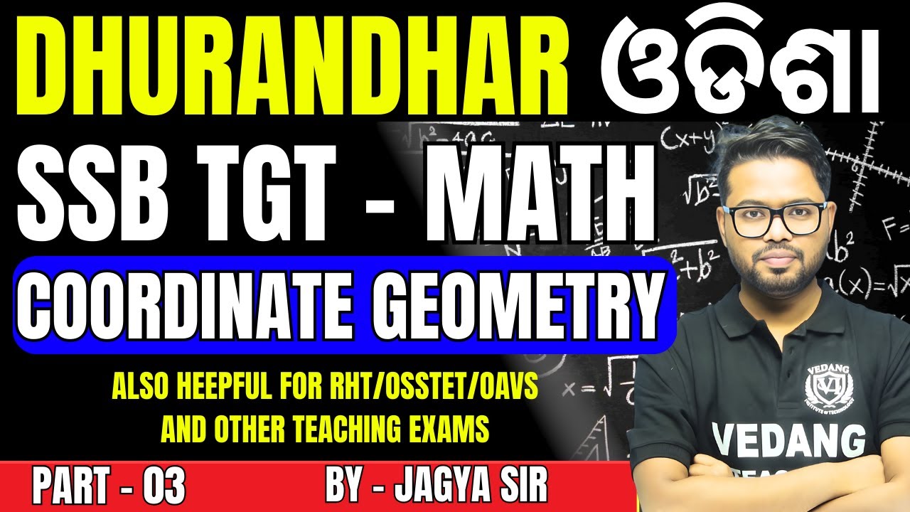 SSB TGT MATH l COORDINATE GEOMETRY l CLASS - 3 l BY Jagyadutta Sir ...