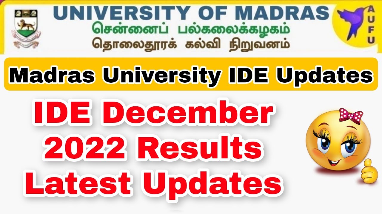 Madras University IDE Latest All Updates-Results, Fees, Assessment👍 ...