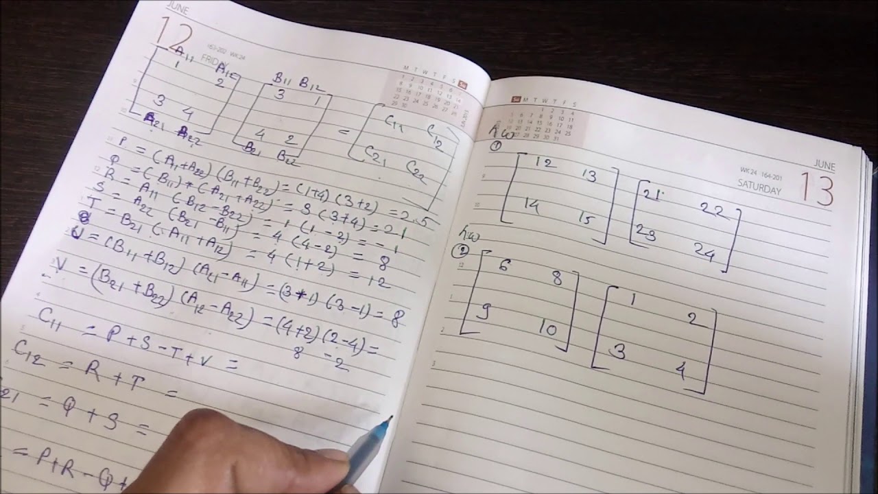 Strassen s Matrix Multiplication Example 1 YouTube Strassen s Matrix Multiplication Example 1 YouTube