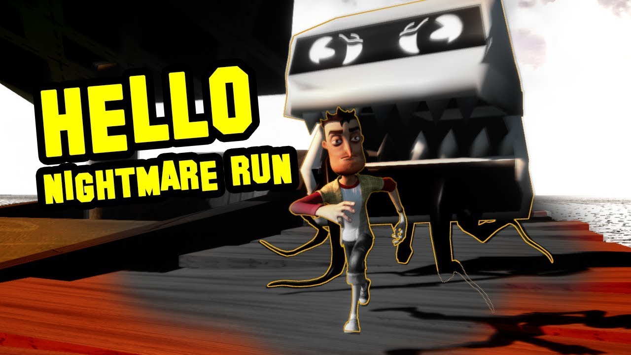 HELLO NIGHTMARE RUN PLAYER WALKS THE PLANK - Hello Neighbor Mod - YouTube