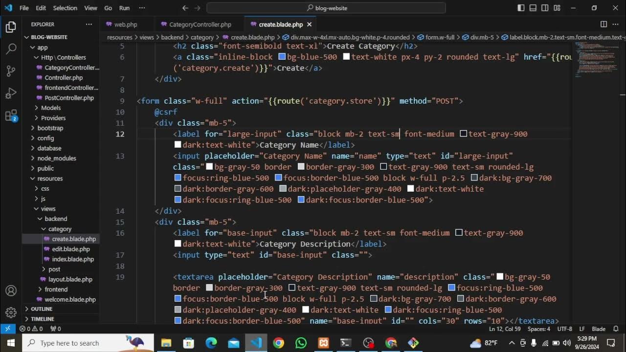 Laravel Blog Project Web Development Batch B9 part 4 - YouTube