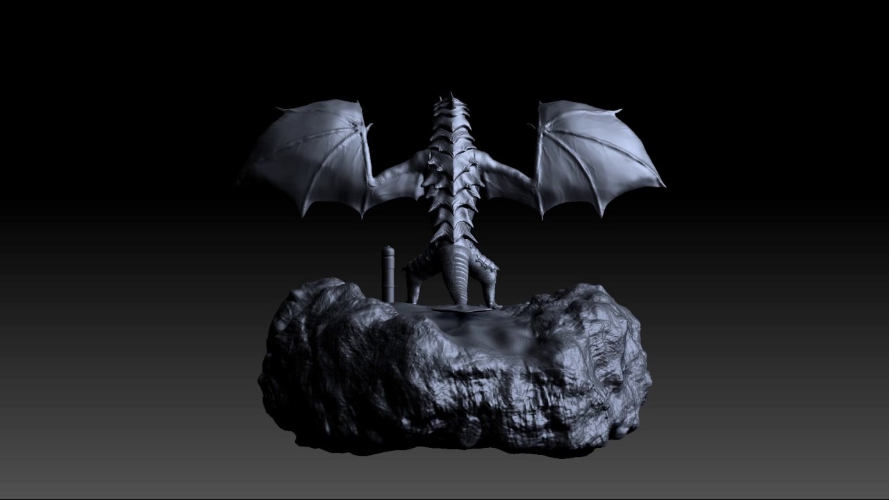 Games Design & Modelling Assignment | High Poly Dragon with scenery ...