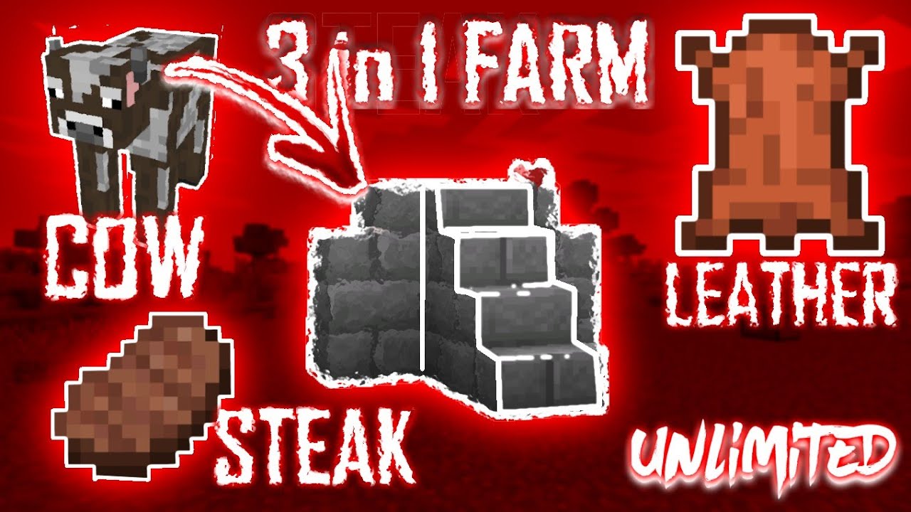 HOW TO MAKE LEATHER, FOOD, & COW FARM IN MINECRAFT | LEATHER FARM | COW ...