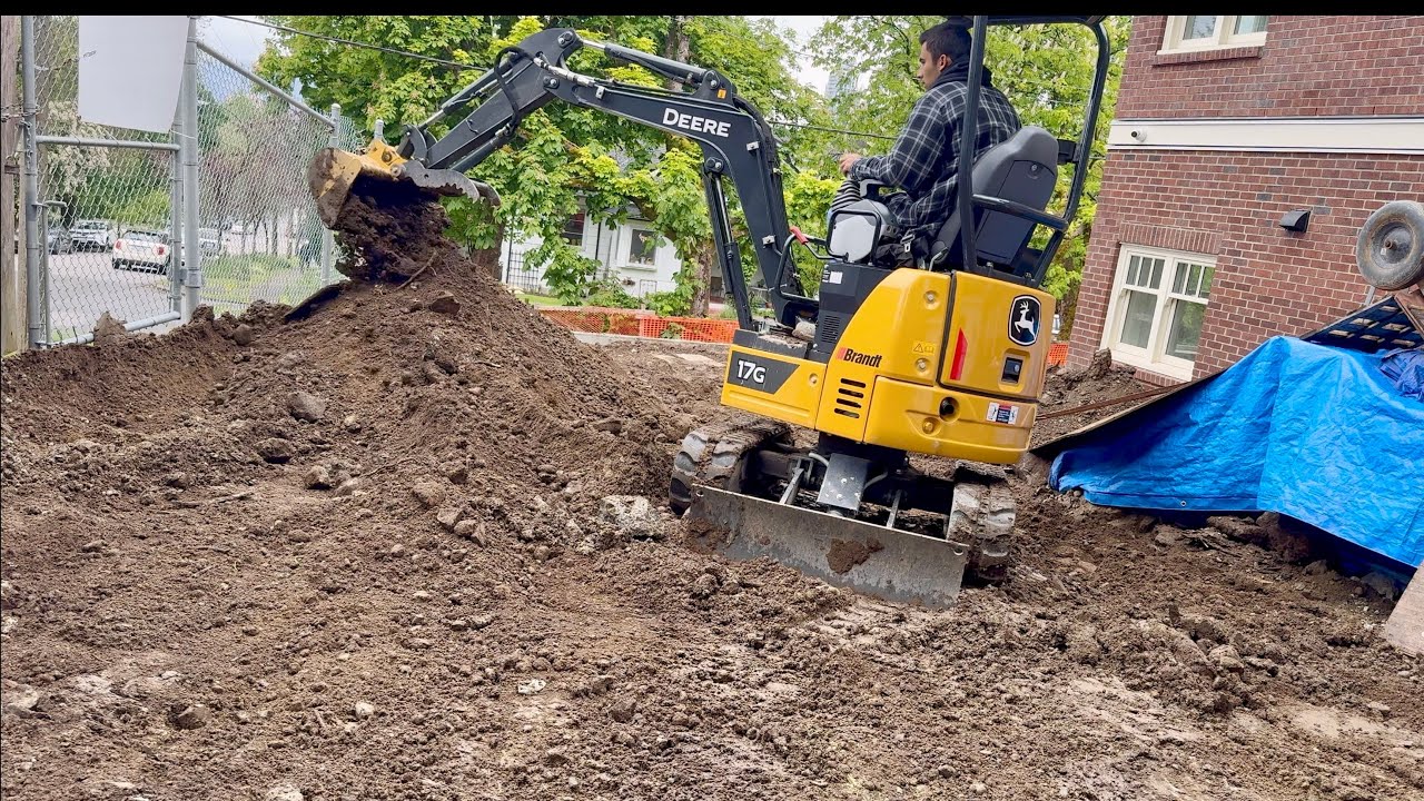 Grading and Backfilling With A Mini Excavator - YouTube