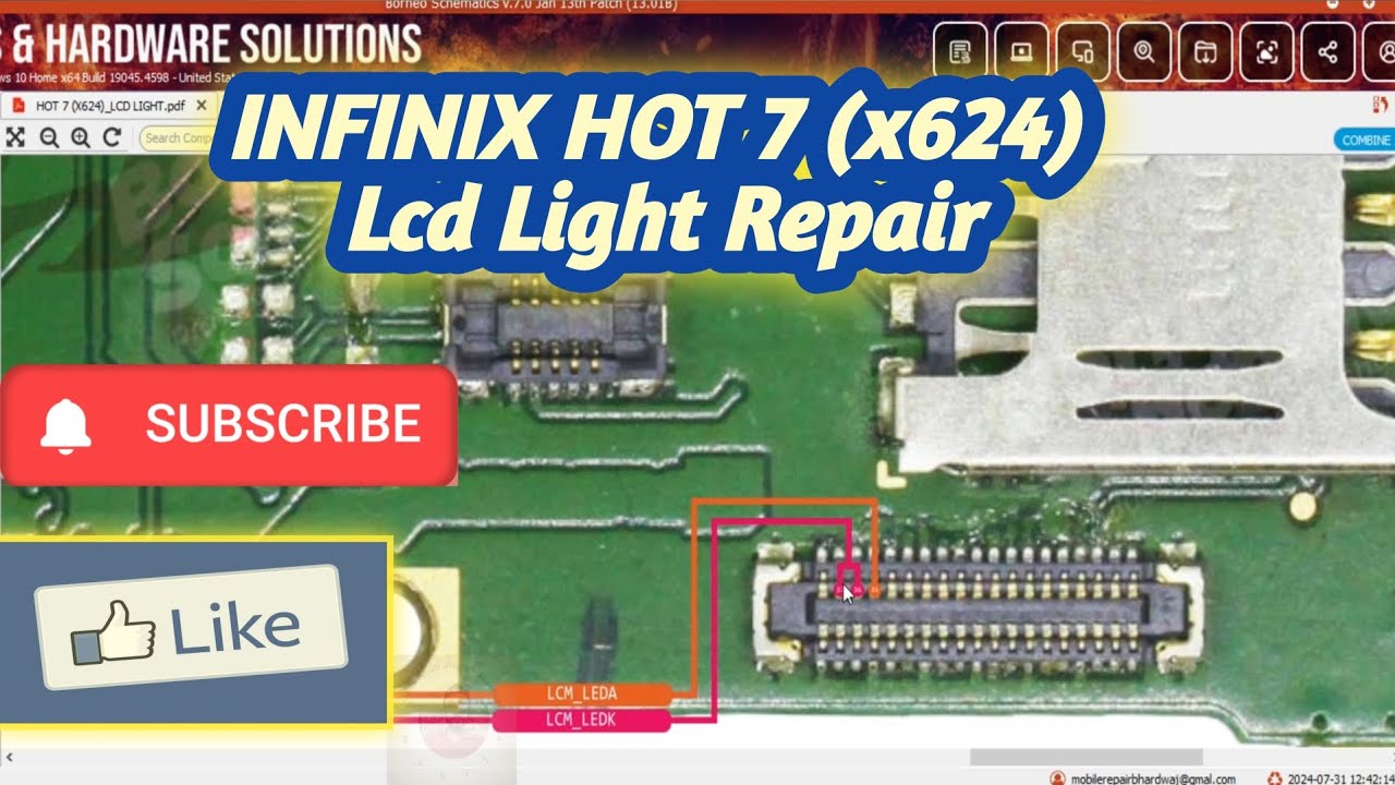INFINIX HOT 7 (x624) Lcd Light Repair Solution Diagram - YouTube