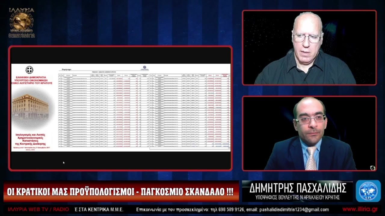 ΙΛΛΥΡΙΑ WEB TV - ΟΙ ΚΡΑΤΙΚΟΙ ΜΑΣ ΠΡΟΥΠΟΛΟΓΙΣΜΟΙ: ΠΑΓΚΟΣΜΙΟ ΣΚΑΝΔΑΛΟ ...