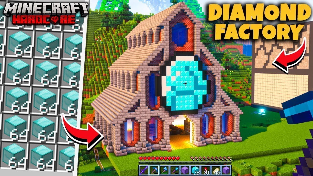 I Build DIAMOND FACTORY In Minecraft Hardcore (Hindi) - YouTube