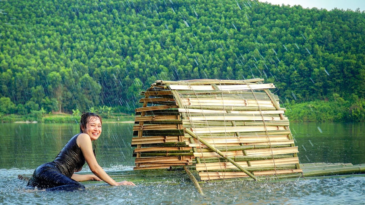 Build Bushcraft Camp & Survival Shelter - Building a Bamboo Shelter In ...