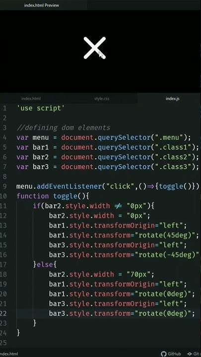 Hamburger menu toggle animation using vanilla javascript | web ...