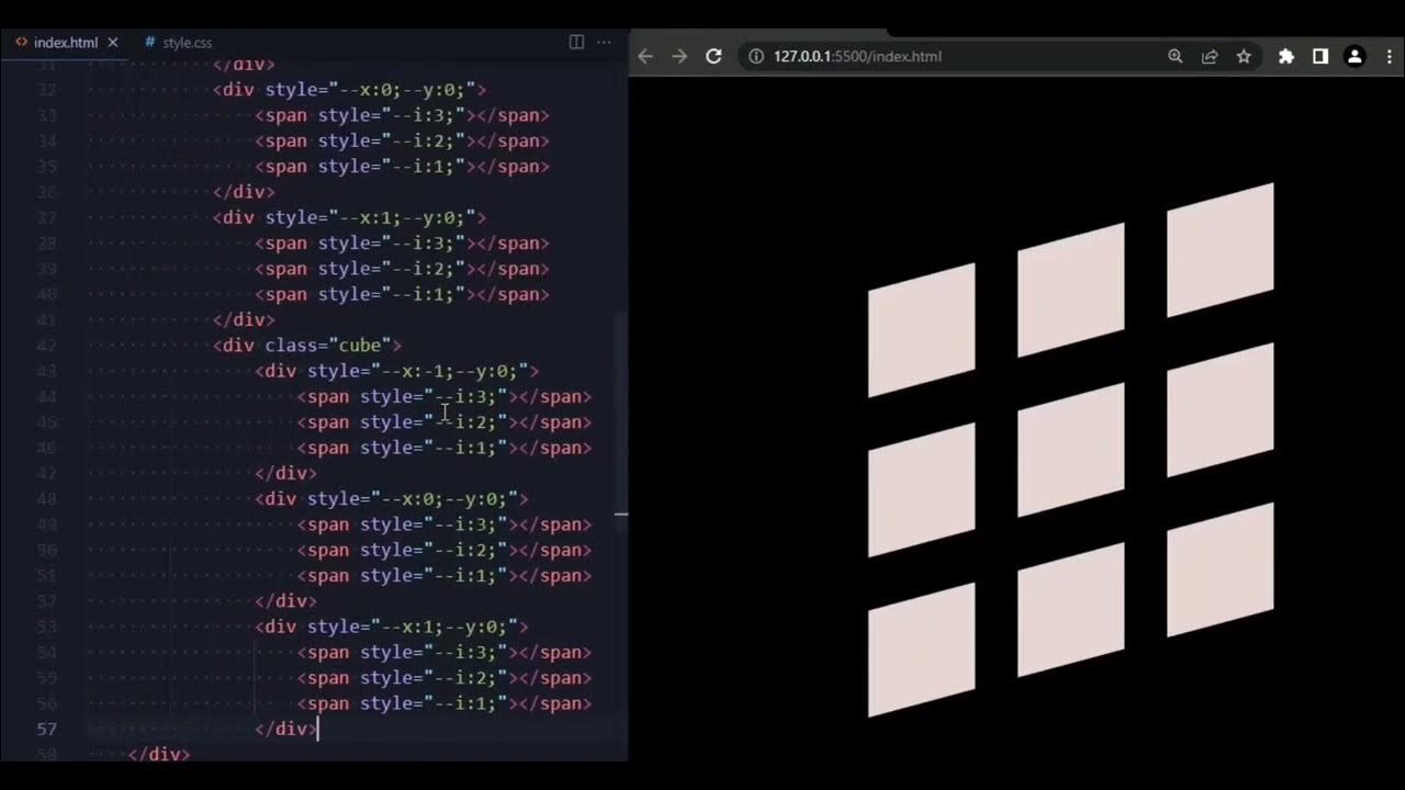 Animated 3d Cube Design Using Html And Css Youtube