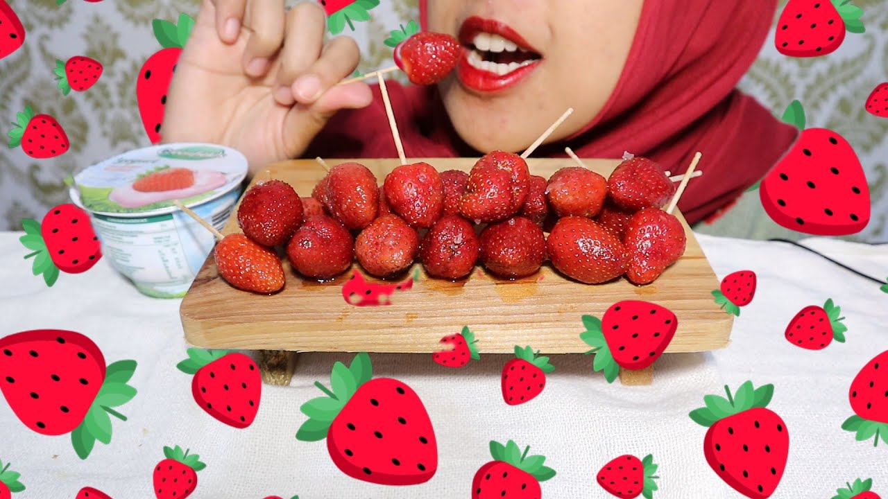 ASMR STRAWBERRY WITH YOGURT STRAWBERRY - ASMR Indonesia - YouTube