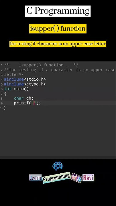 C Programming| isupper() function| #cprogramming #programming #coding #shorts - YouTube