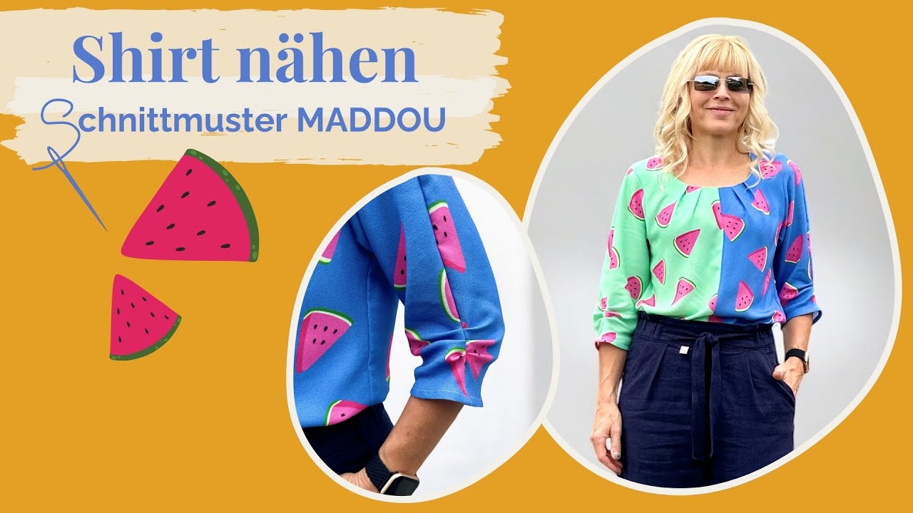 ️👚 Shirt aus Webware nähen mit Schnittmuster MADDOU - YouTube