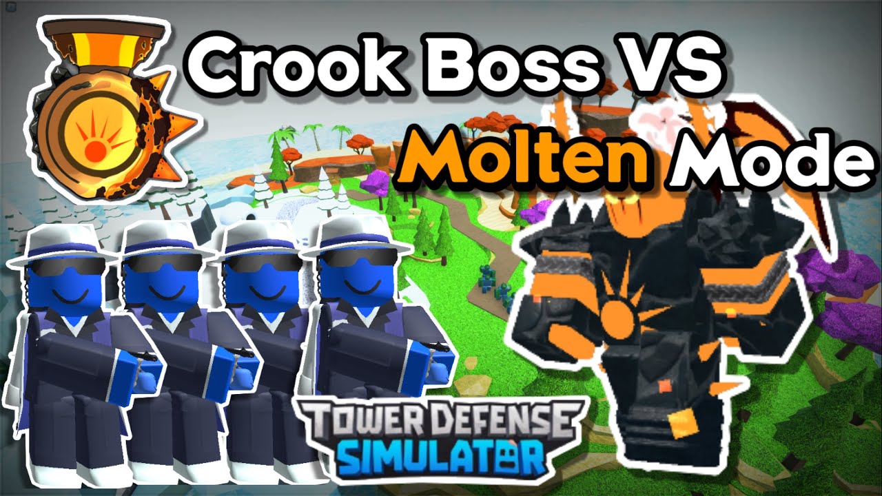 Can 6 Crook Bosses Solo Molten Mode? || Tower Defense Simulator (ROBLOX ...