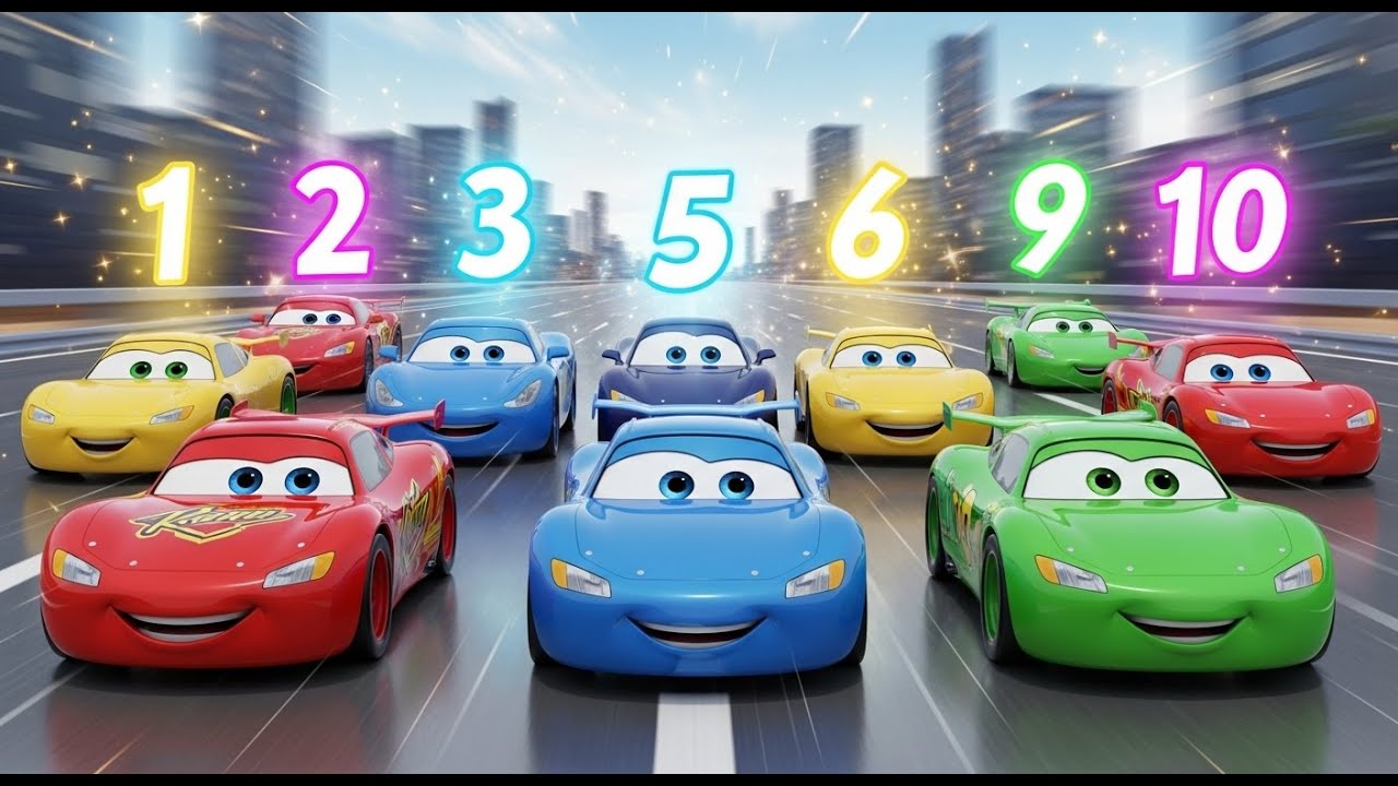 Counting Fast Cars on the Road 🚗🚙 | Fun Kids Counting Song | Preschool ...