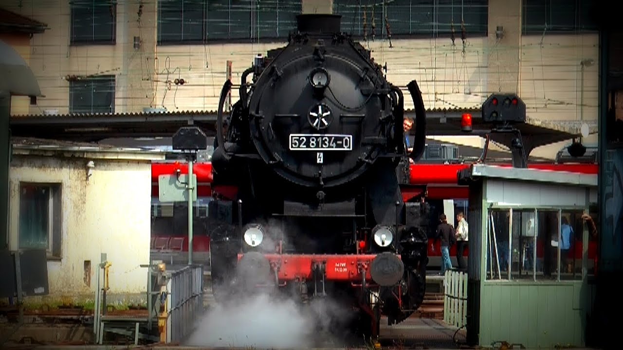 Dampflok 52 8134 im Bahnbetriebswerk Siegen | Juni 2013 - YouTube