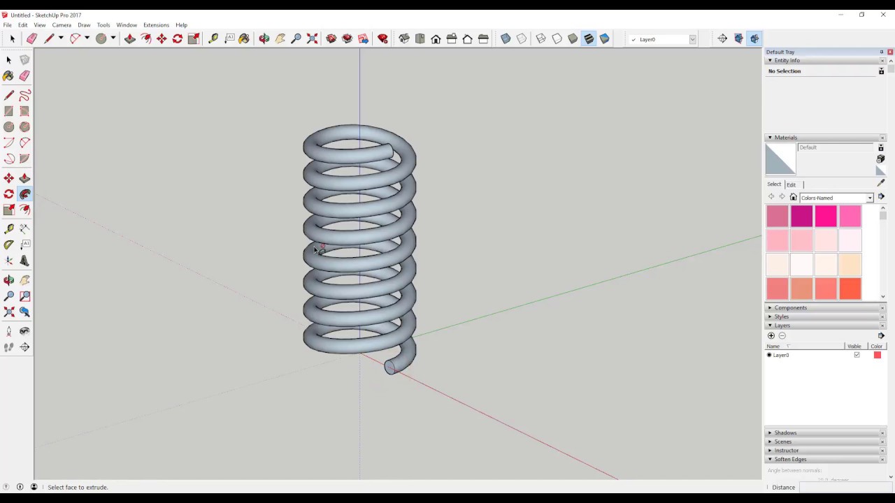 Sketchup 2017 Tutorial : Membuat Spiral/Spring/Per - YouTube