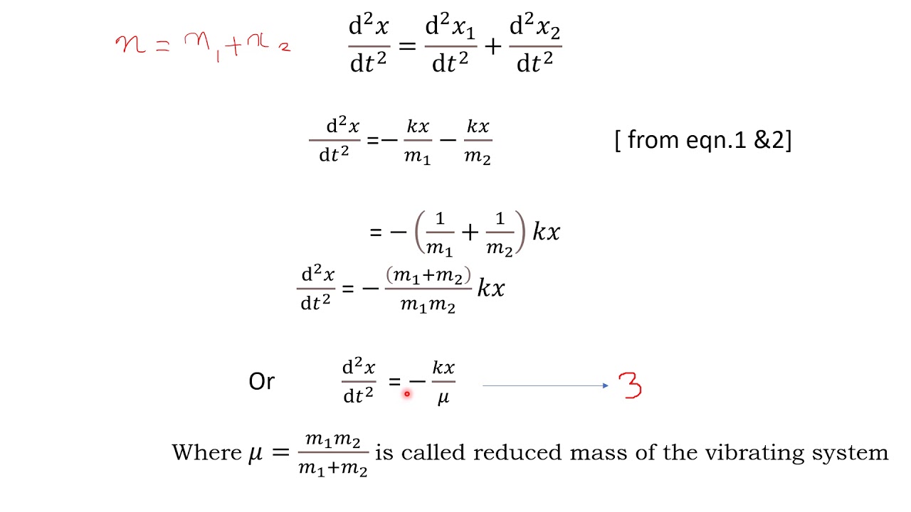 Two body Harmonic Oscillator - Oscillation of massess connected by ...