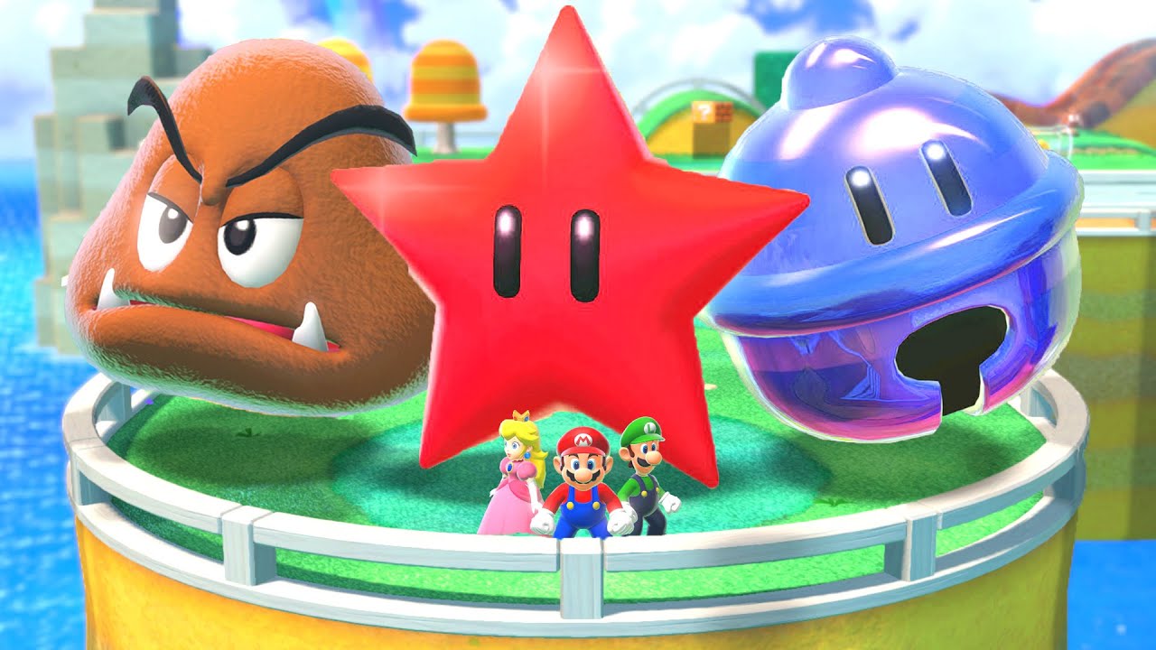 What happens if Mario Collects 999x Goomba Masks, Red Stars and Blue ...