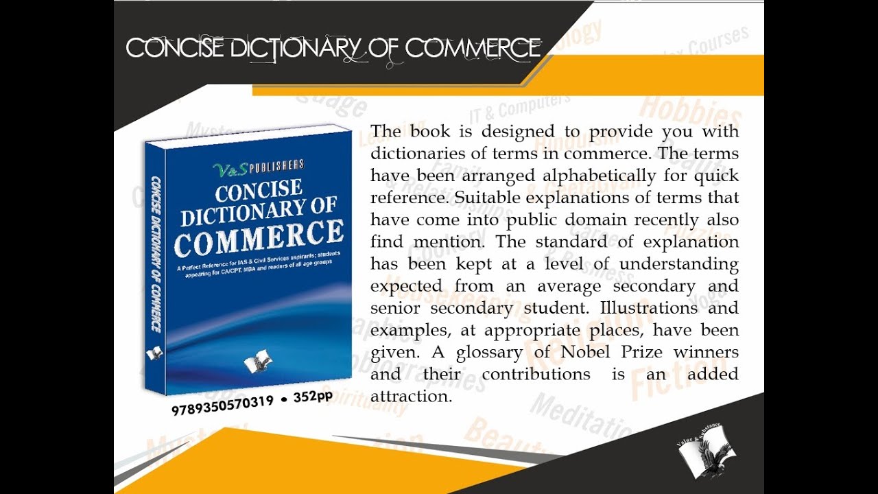 Concise Dictionary Of Commerce - YouTube