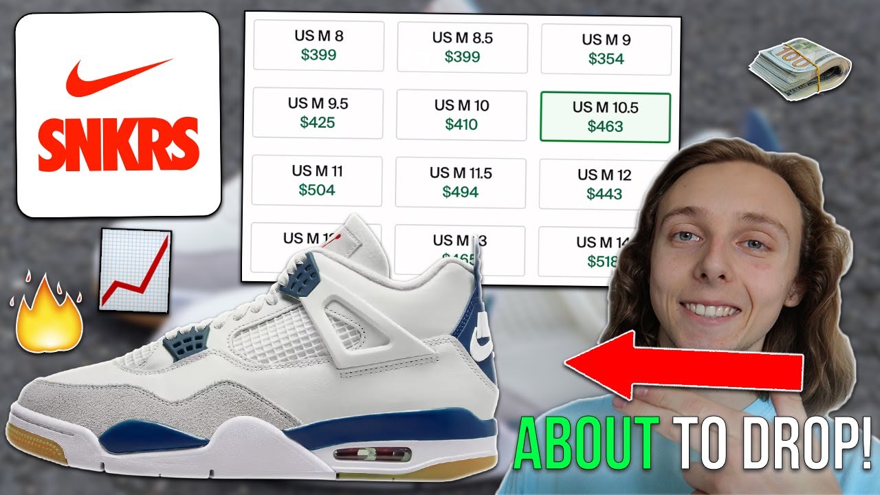 PRICES DOWN📉! AIR JORDAN 4 X NIKE SB "NAVY" SET TO DROP MARCH 18TH ...