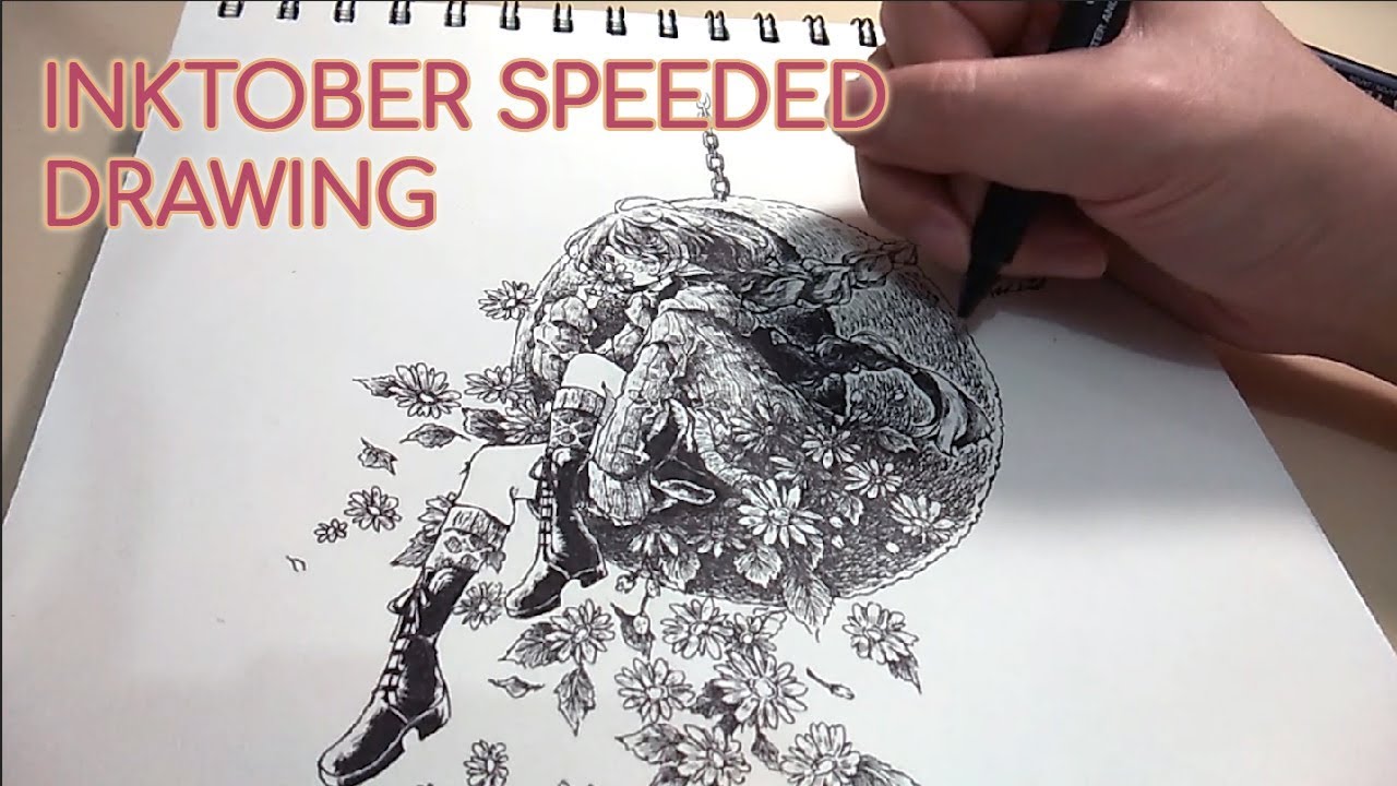 inktober d4 - Daisy [Speed Drawing] - YouTube