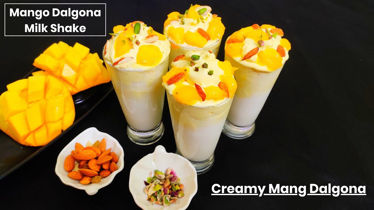 How to make MANGO DALGONA | Mango Dalgona Recipe | Mango Dalgona Milk ...