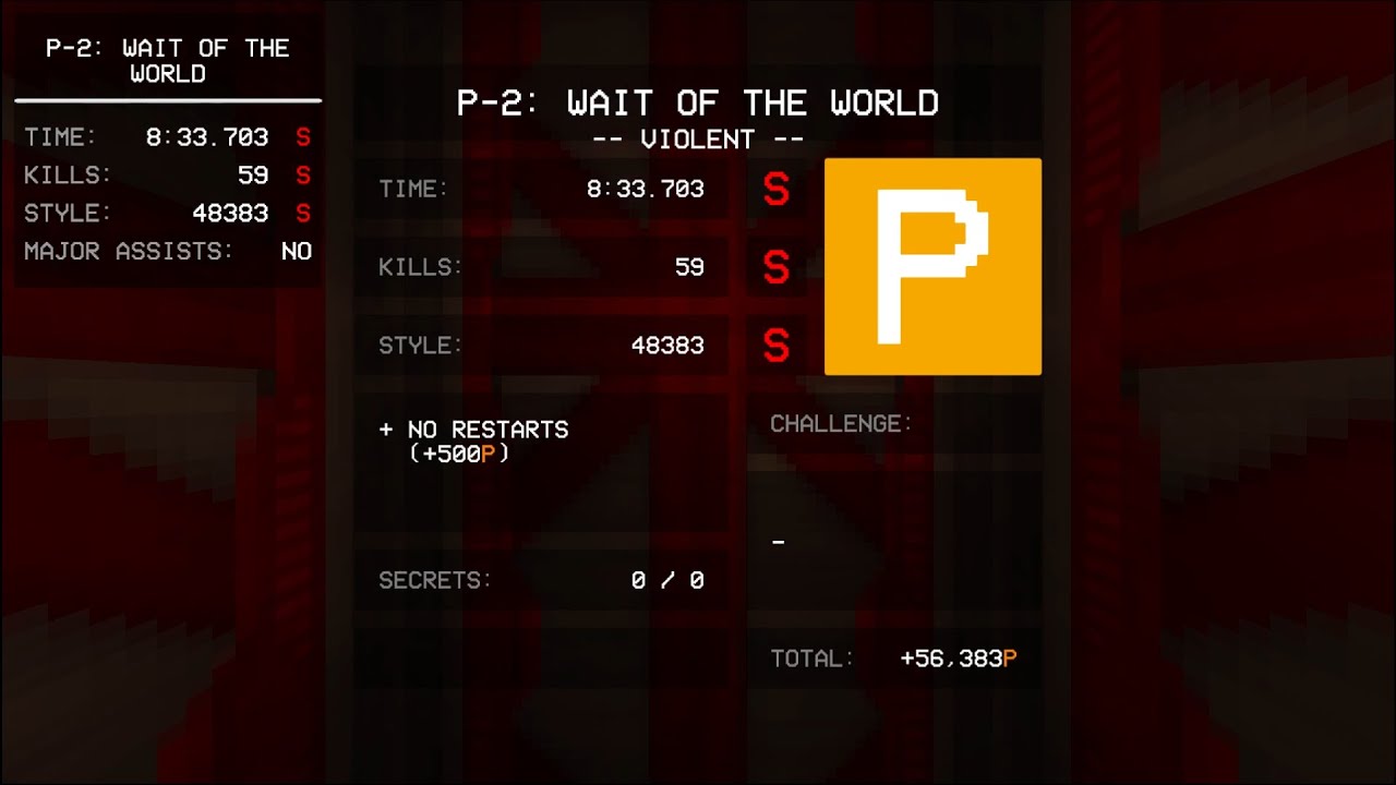 PERFECTING WAIT OF THE WORLD | ULTRAKILL | P-2 (no commentary) - YouTube