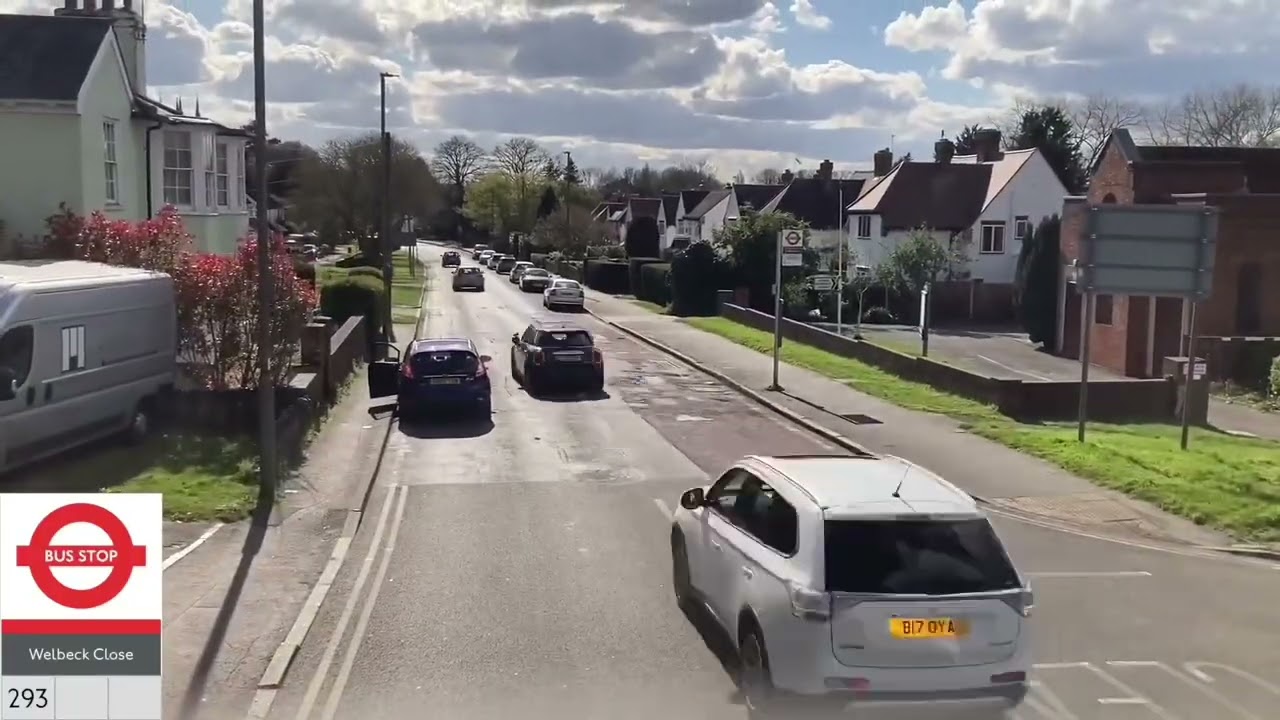 Full Route Visual | London Bus Route 293: Morden to Epsom Hospital ...