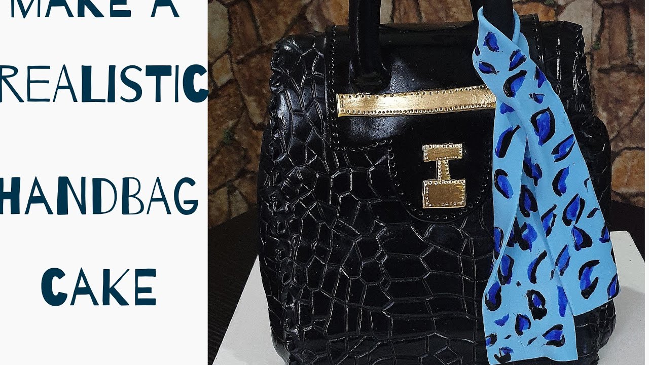 how to make a realistic handbag cake - YouTube