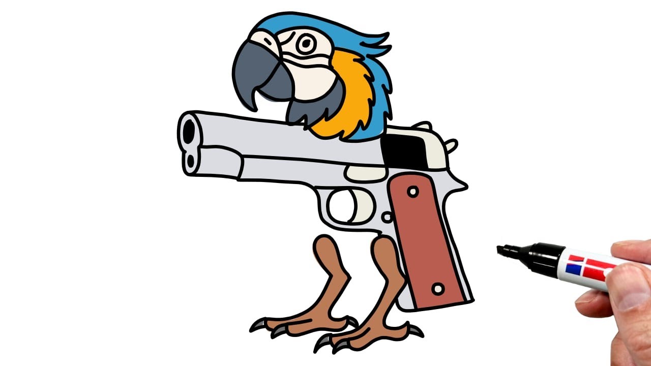 How to Draw Pappagallo Pistola - YouTube