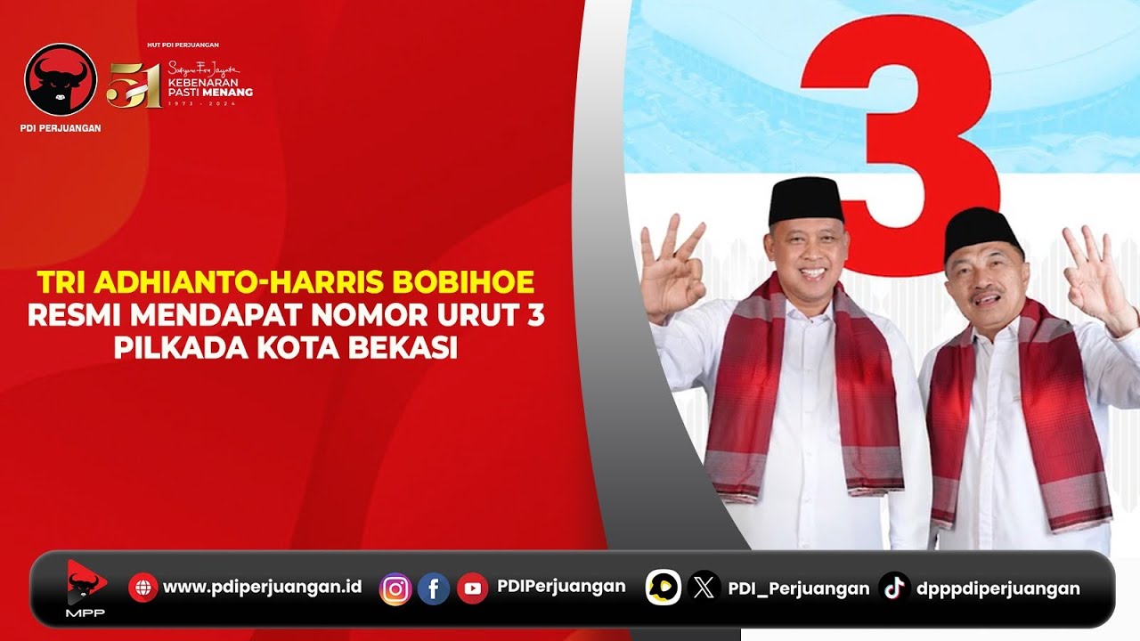 Tri Adhianto dan Abdul Harris Bobihoe Resmi Mendapatkan Nomor Urut 3 ...