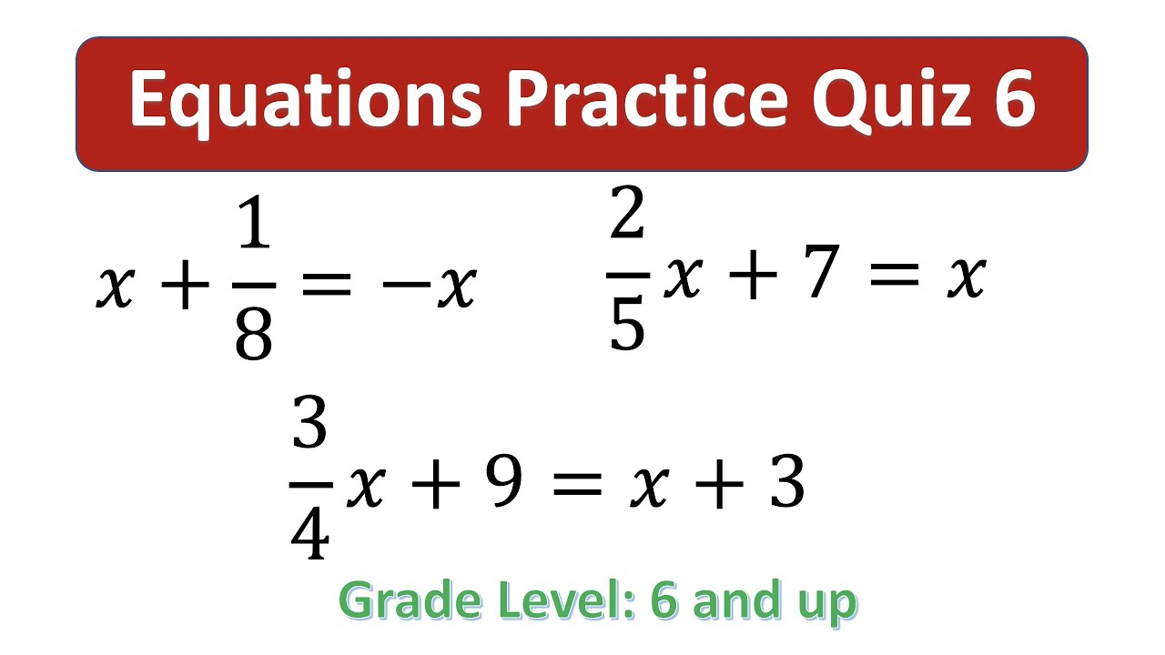EQX06 Solving Equations - Worked Examples 6 - YouTube
