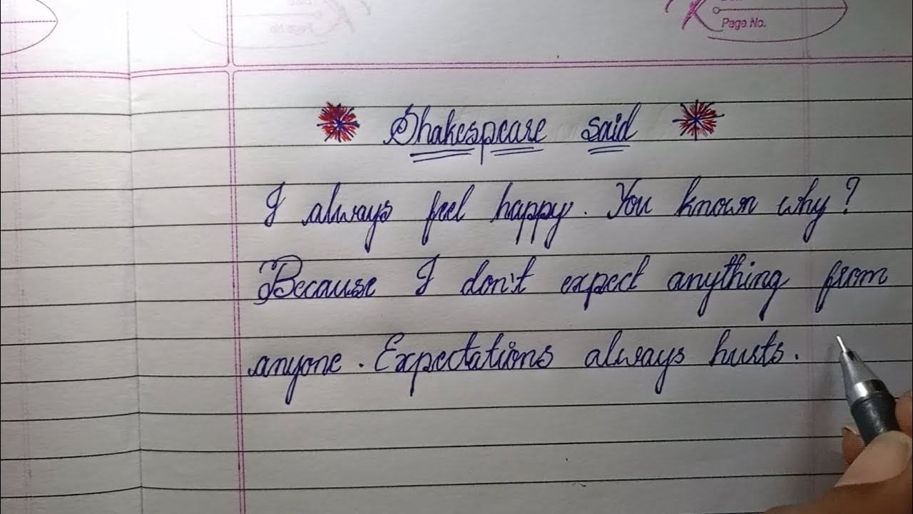 Shakespeare Said.... |#cursive handwriting #motivational video # ...