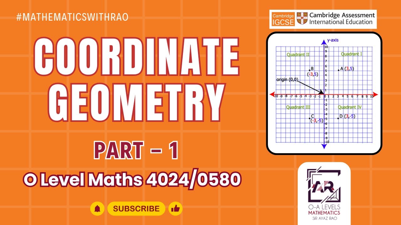 Coordinate Geometry Part 1 | O Level Maths 4024/0580 - YouTube